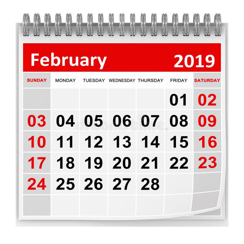 Februari 2019 stock illustrationer. Illustration av isolerat - 129195720