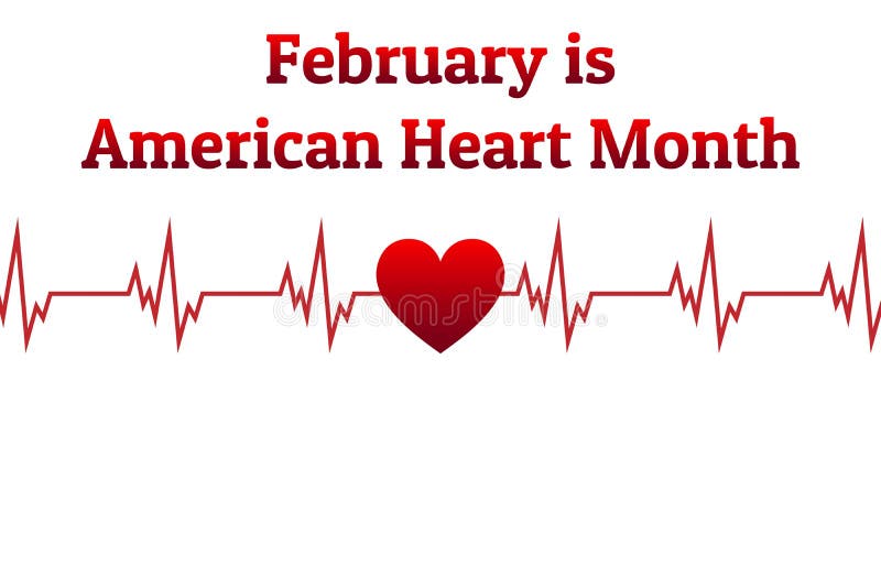 February Is American Heart Month Template For Background Banner Card