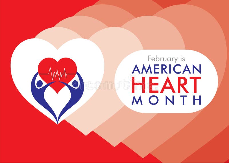 February Is American Heart Month Template For Background Banner Card