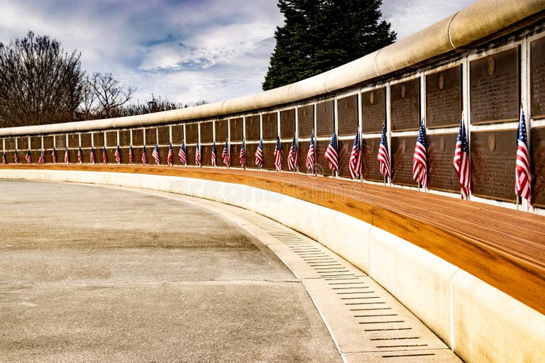 U.S. Flags and Plaques at the National D-Day Memorial in Bedford ...