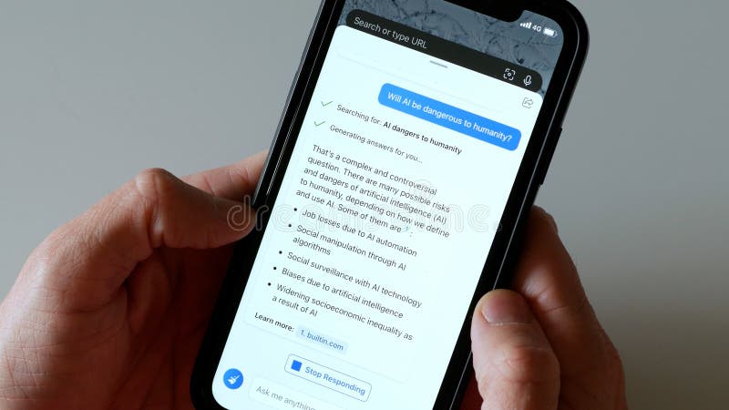 FEBRUARY 27, 2023: Bing, Microsoft AI Chat, IPhone Screen Close-up of ...