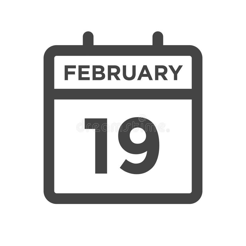 February 19 Calendar Day or Calender Date for Deadlines or Appointment ...