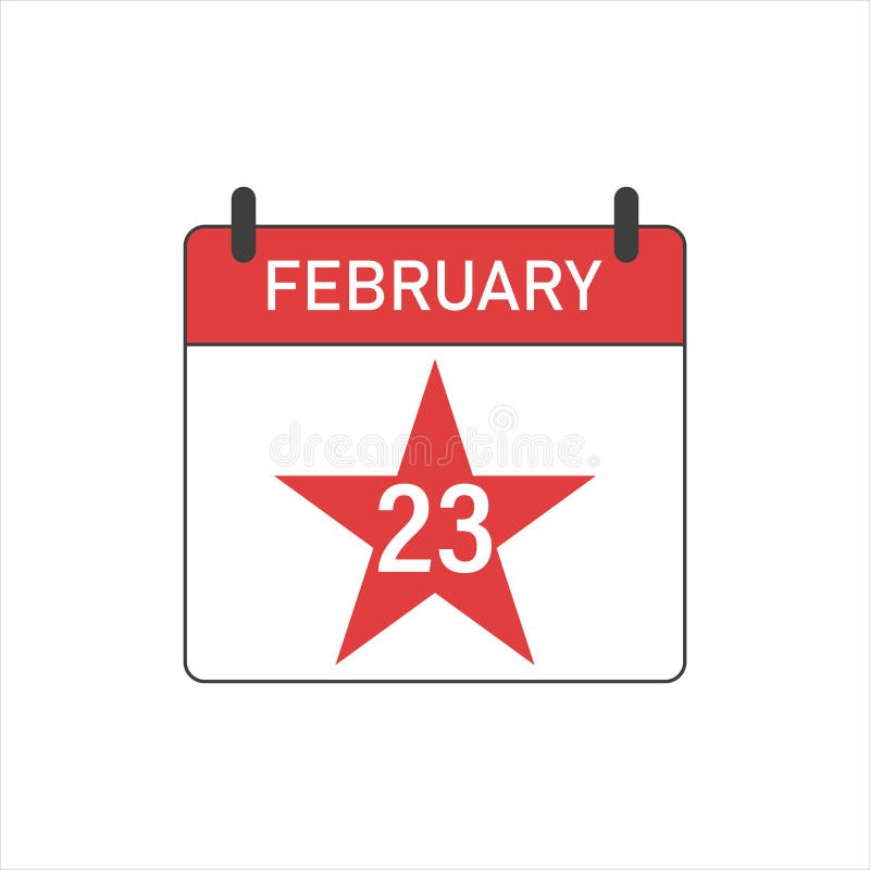 February 23 on the Calendar. Drawing on a White Background Stock Vector ...