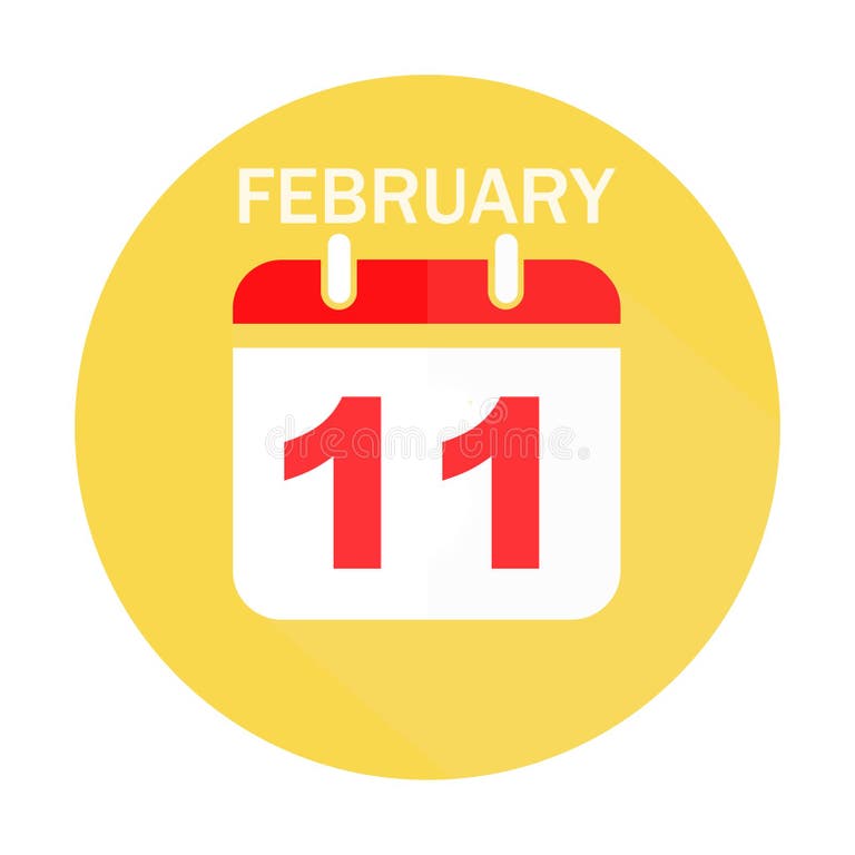 February 11 Calendar Flat Icon Stock Illustration - Illustration of ...