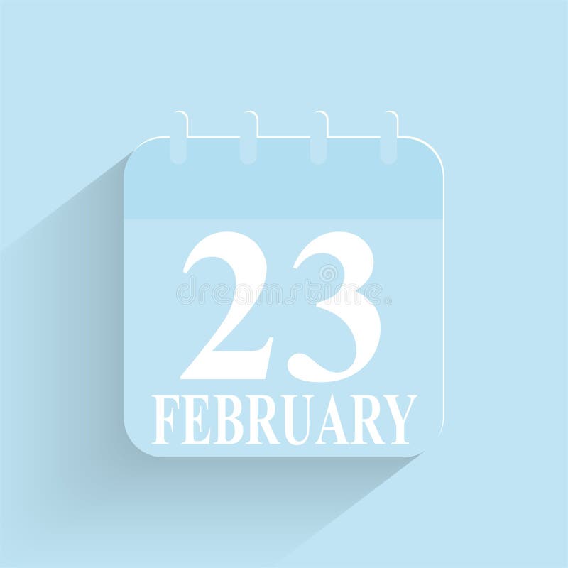 February 23 daily Calendar Icon Date and Time Day Month Holiday Flat ...