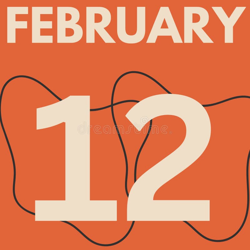 February 12 , Calendar , daily Calendar Icon in Flat Design Style Stock ...