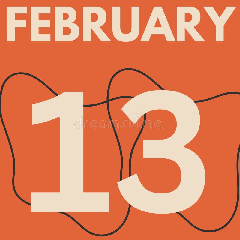 February 13 , Calendar , daily Calendar Icon in Flat Design Style Stock ...