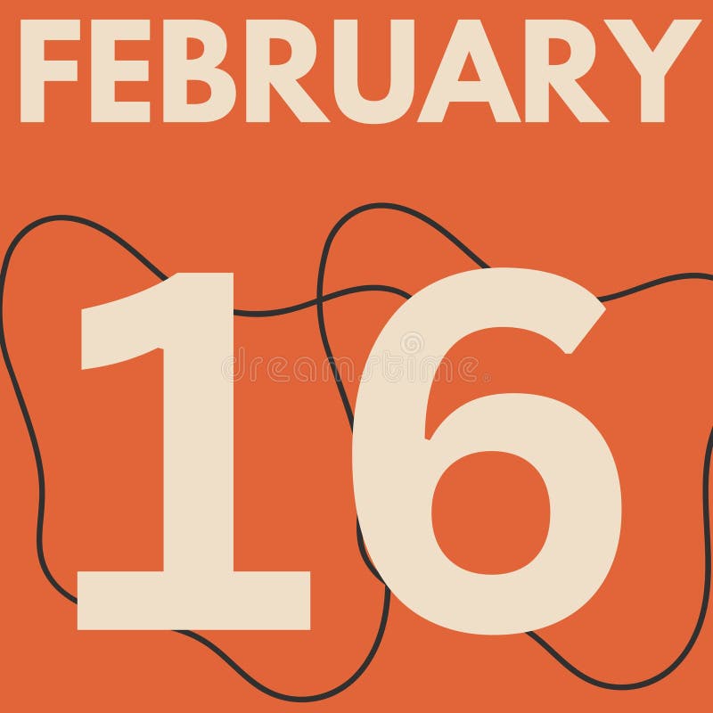 February 16 , Calendar , daily Calendar Icon in Flat Design Style Stock ...