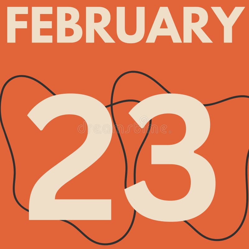 February 23 , Calendar , daily Calendar Icon in Flat Design Style Stock ...