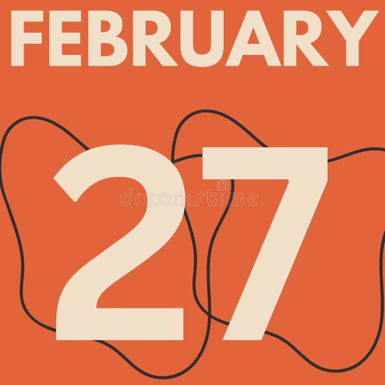 February 27 , Calendar , daily Calendar Icon in Flat Design Style Stock ...
