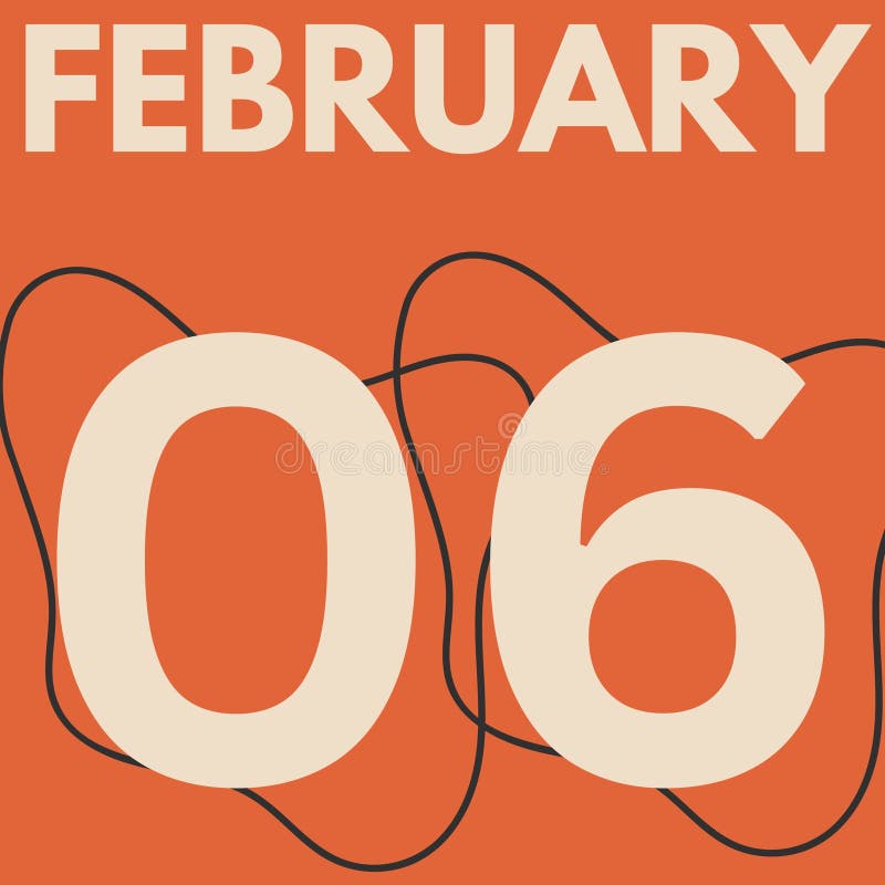 February 6 , Calendar , daily Calendar Icon in Flat Design Style Stock ...