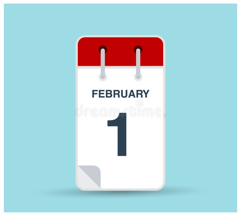 February 1 calendar icon stock vector. Illustration of element - 357316446