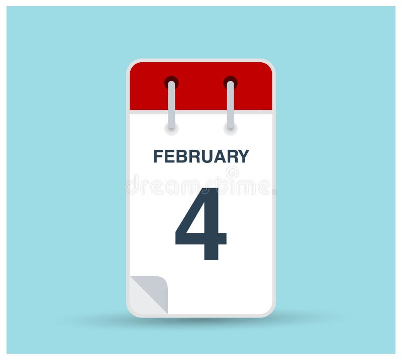 February 4 calendar icon stock vector. Illustration of background ...