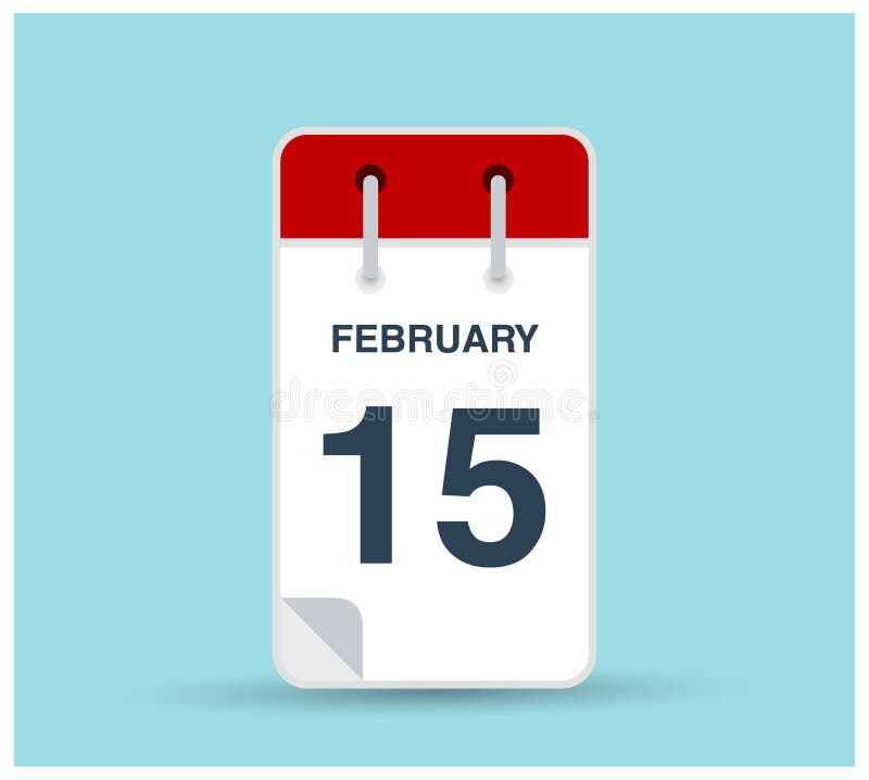 February 15 calendar icon stock illustration. Illustration of vector ...