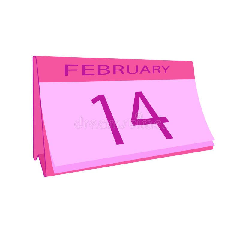 February 14. Calendar Icon.Valentines Day.Love Stock Illustration ...