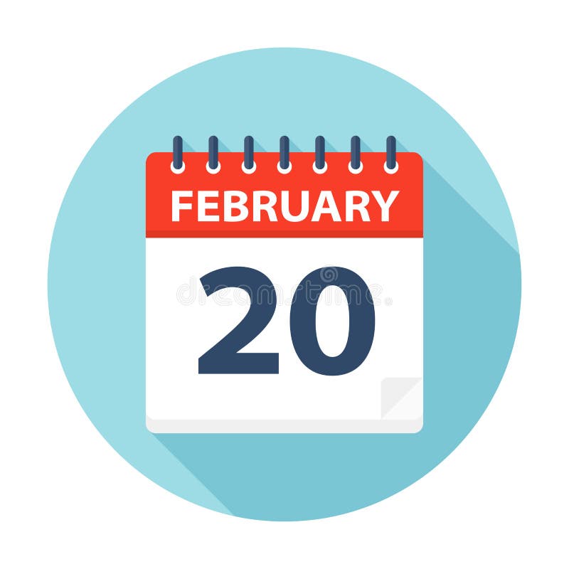 February 20 - Calendar Icon Stock Illustration - Illustration of icon ...