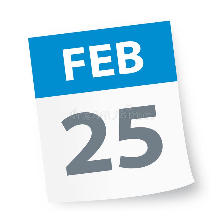 February 25 - Calendar Icon Stock Illustration - Illustration of shadow ...