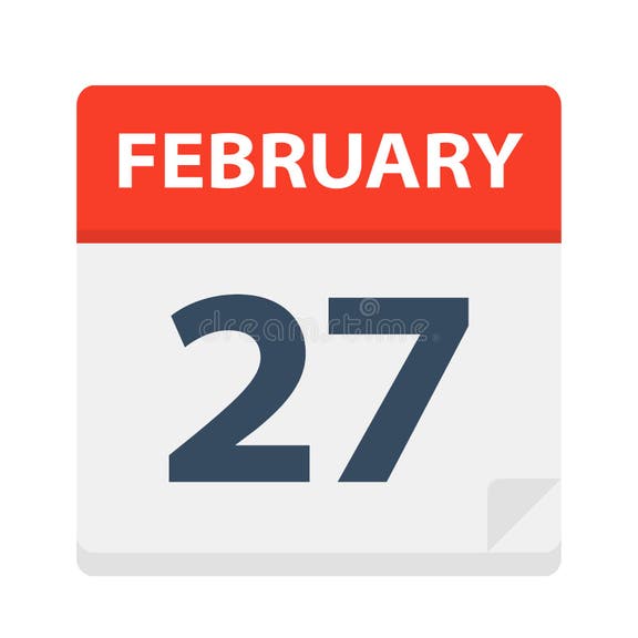 February 27 - Calendar Icon Stock Illustration - Illustration of paper ...