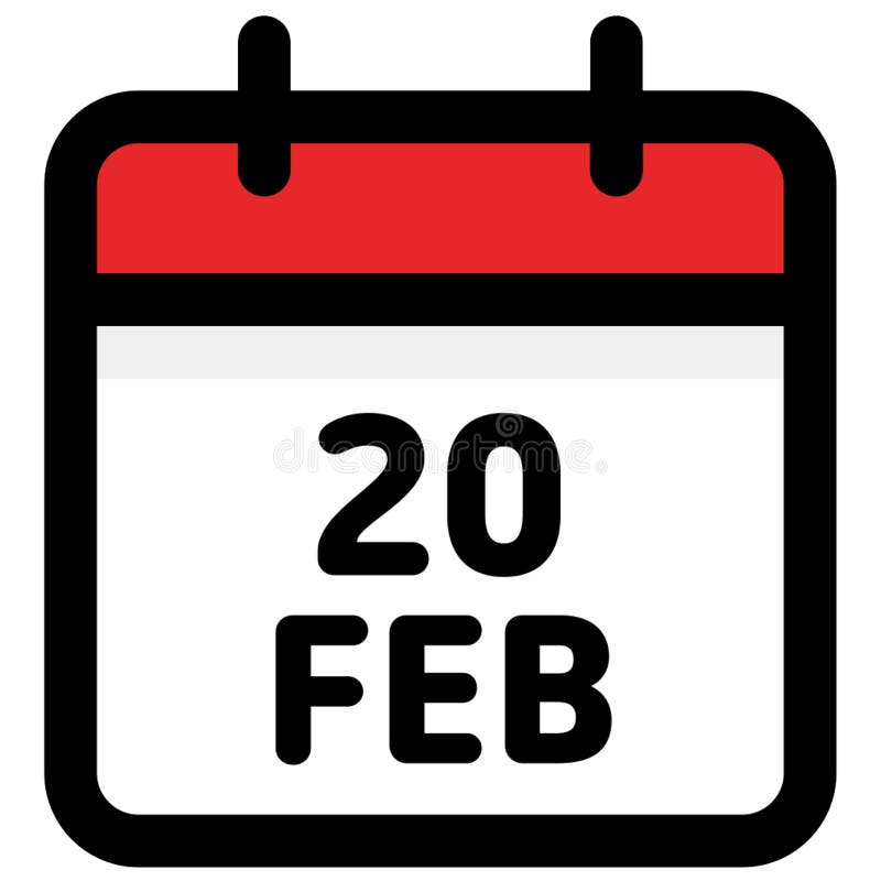 20. February - Calendar Icon - Vector Illustration Stock Vector ...