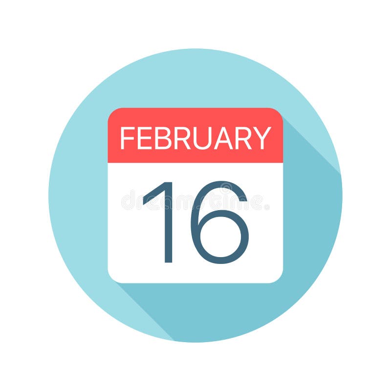 February 16 - Calendar Icon. Vector Illustration of One Day of Month ...