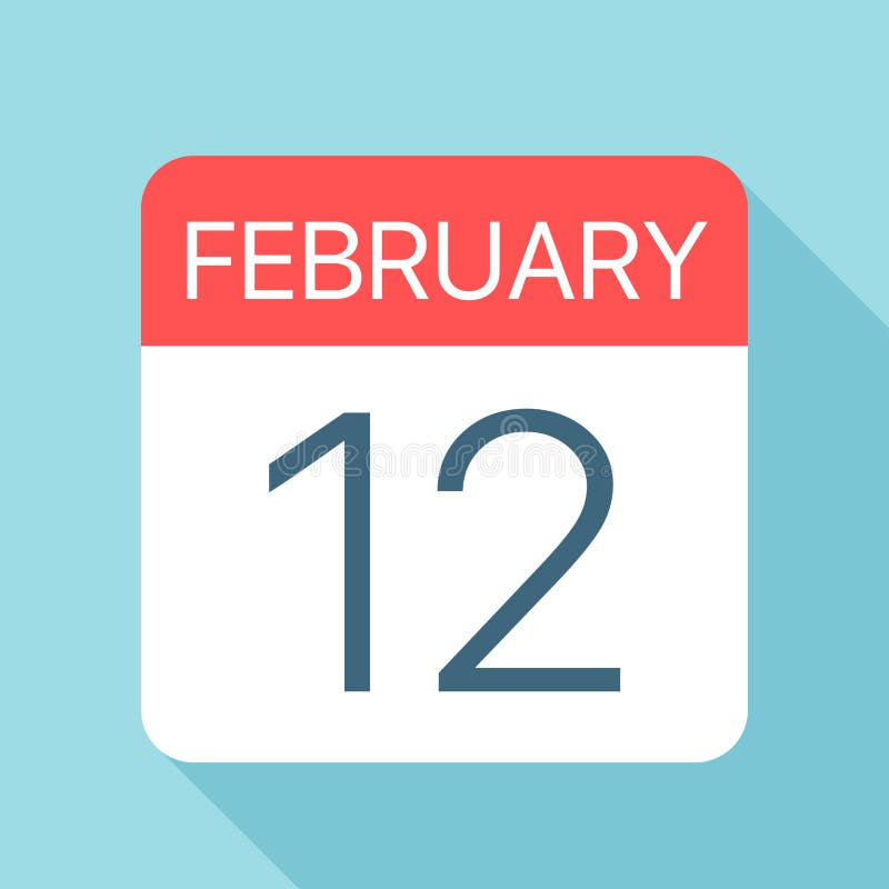 February 12 - Calendar Icon. Vector Illustration of One Day of Month ...