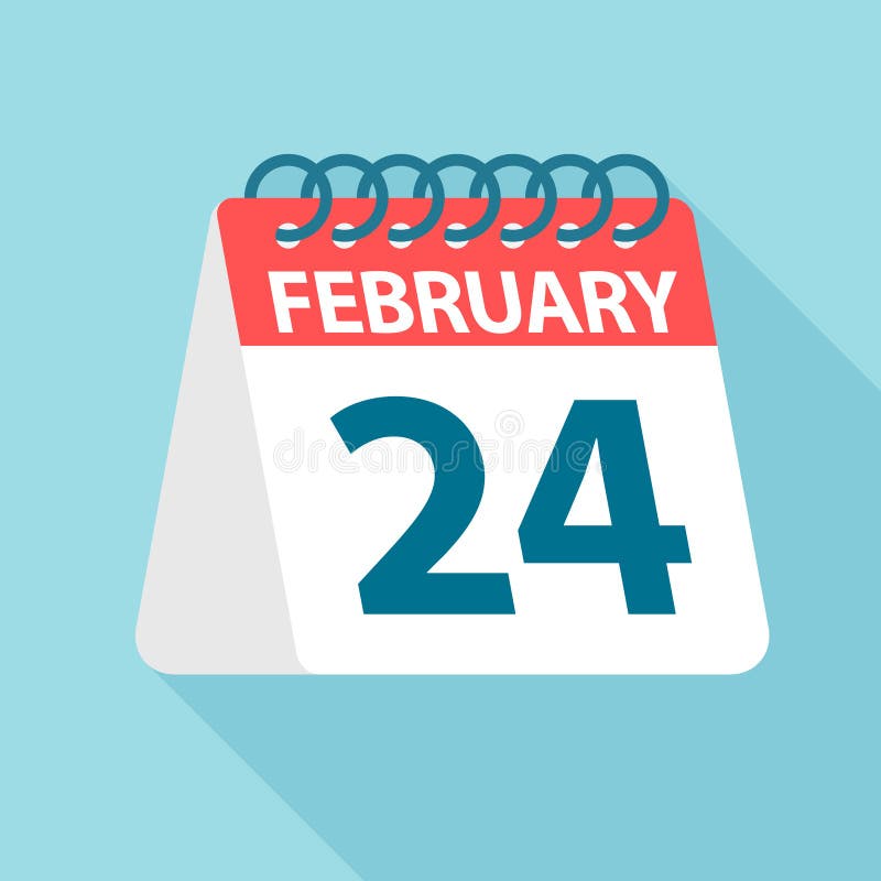 February 24 - Calendar Icon. Vector Illustration of One Day of Month ...