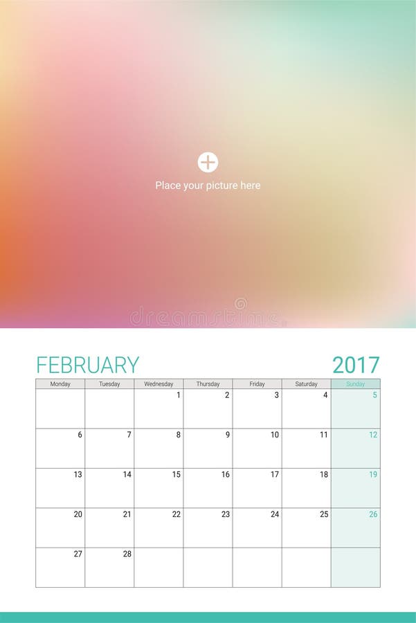 February 2017 calendar stock vector. Illustration of schedule - 81887037