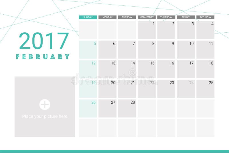 February 2017 calendar stock vector. Illustration of design - 81886778