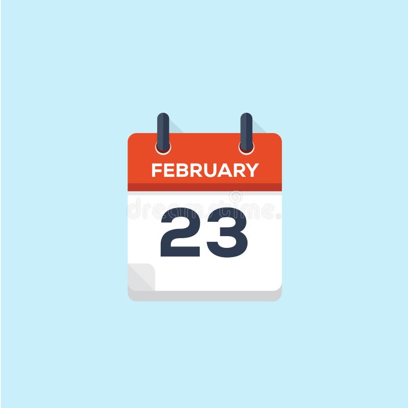 23. February Calendar, Vector Illustration Stock Vector - Illustration ...