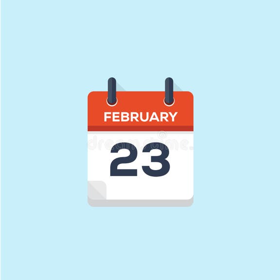 23. February Calendar, Vector Illustration Stock Vector - Illustration ...