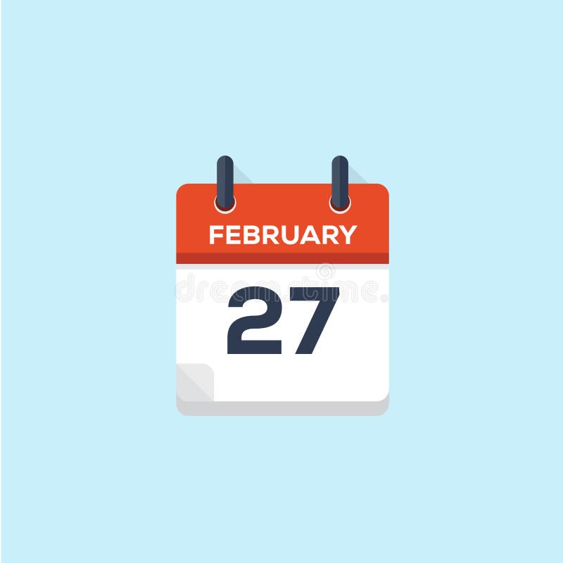 27. February Calendar, Vector Illustration Stock Vector - Illustration ...