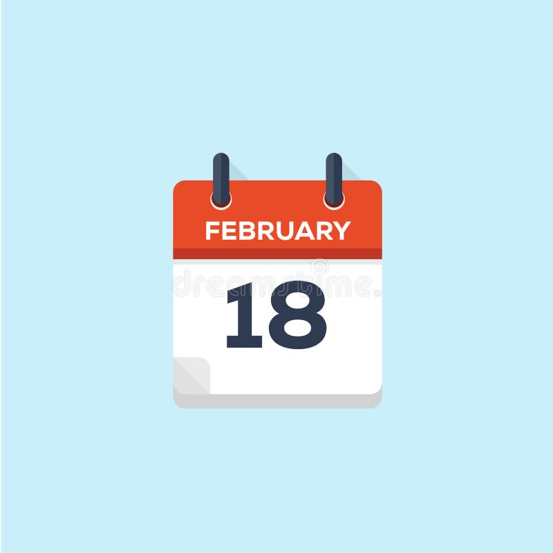 18. February Calendar, Vector Illustration Stock Vector - Illustration ...