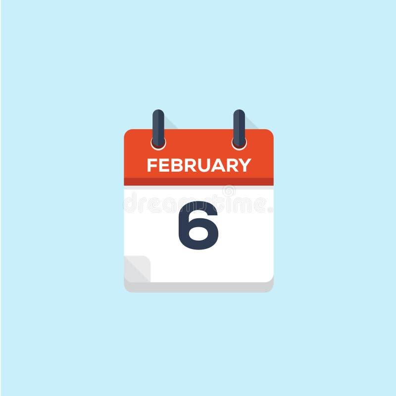 6. February Calendar, Vector Illustration Stock Vector - Illustration ...