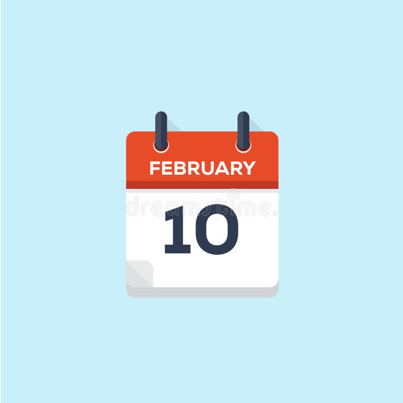 10. February Calendar, Vector Illustration Stock Vector - Illustration ...