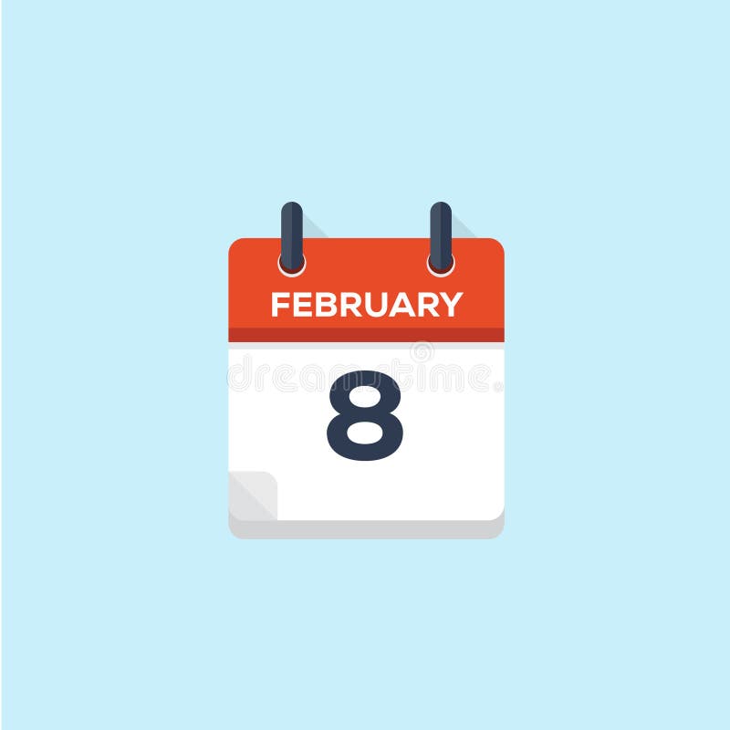 8. February Calendar, Vector Illustration Stock Vector - Illustration ...