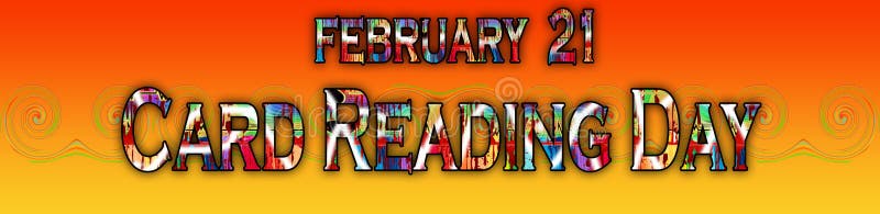 21 February, Card Reading Day, Text Effect on Black Background Stock ...