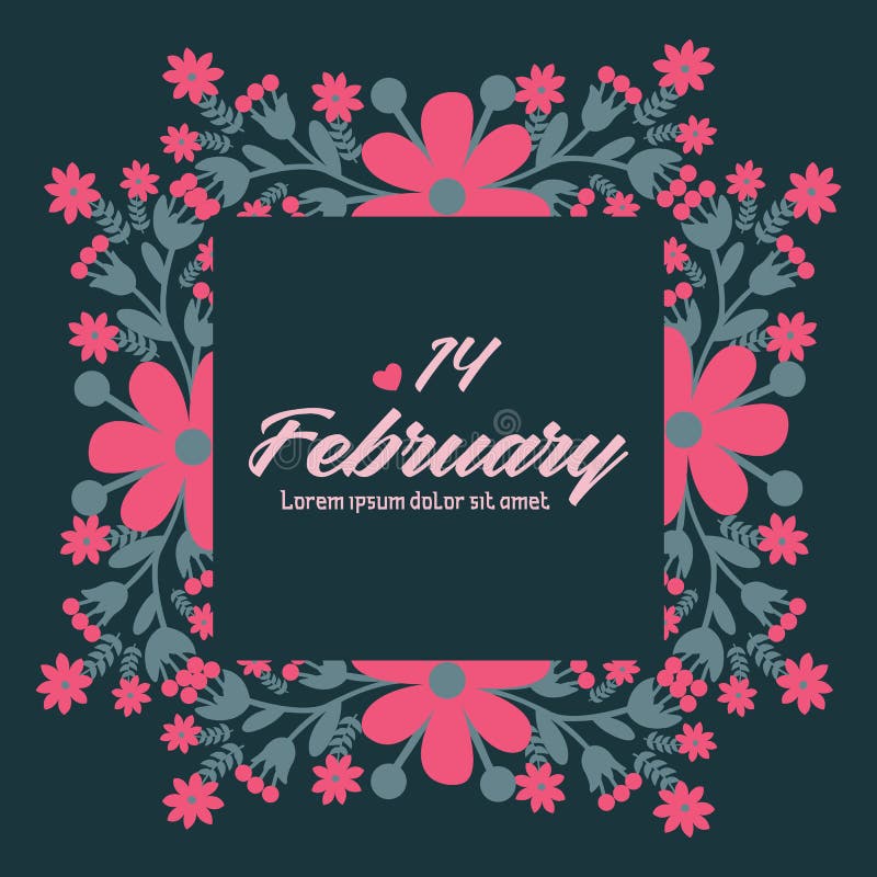 The 14 February Celebration Invitation Card Design with Seamless Ornate ...