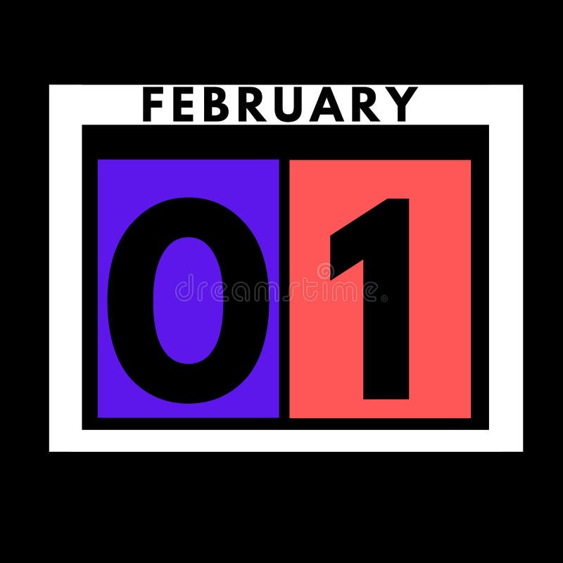February 1 . Colored Flat daily Calendar Icon .date ,day, Month Stock ...