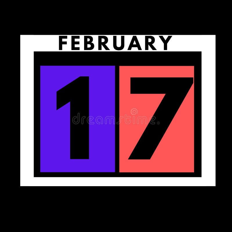 February 17 . Colored Flat daily Calendar Icon .date ,day, Month Stock ...
