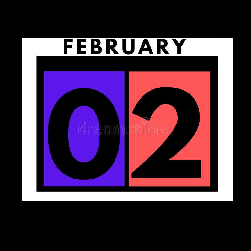 February 2 . Colored Flat daily Calendar Icon .date ,day, Month Stock ...