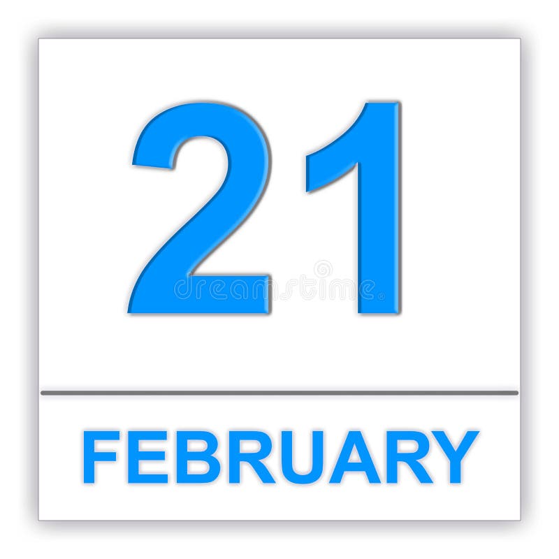 February 21. Day on the Calendar Stock Illustration - Illustration of ...