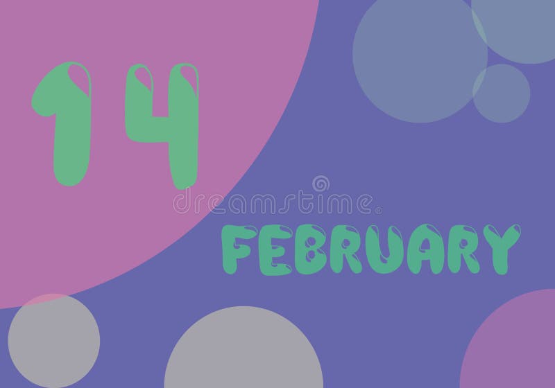 14 February Day of the Month in Pastel Colors. Very Peri Background ...