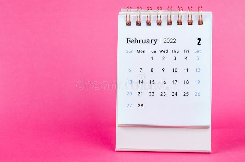 February 2022 Calendar Sheet on Black Background Stock Image - Image of ...