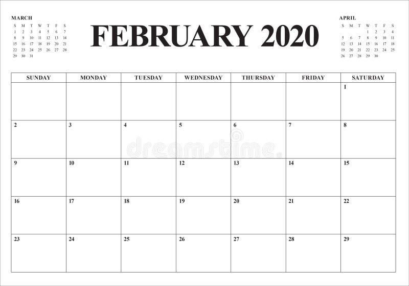 February 2020 Desk Calendar Vector Illustration Stock Vector ...