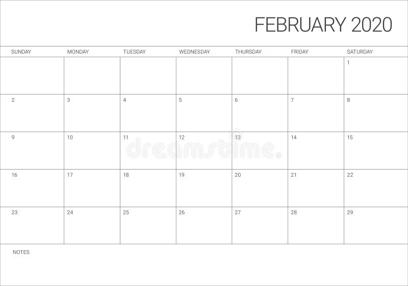 February 2020 Desk Calendar Vector Illustration Stock Vector ...
