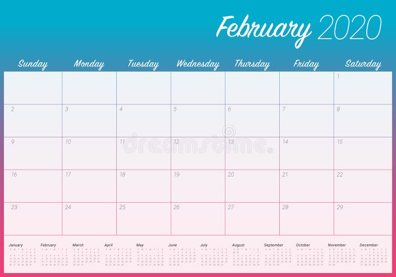 February 2020 Desk Calendar Vector Illustration Stock Vector ...
