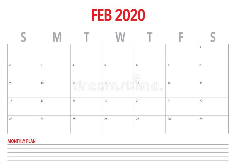February 2020 Desk Calendar Vector Illustration Stock Vector ...