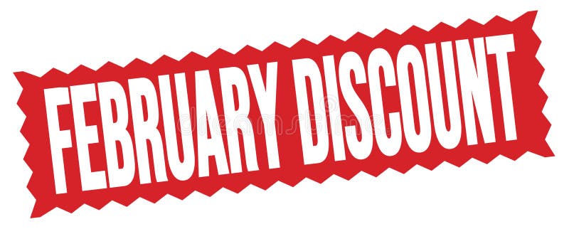 FEBRUARY DISCOUNT Text Written on Red Stamp Sign Stock Illustration ...