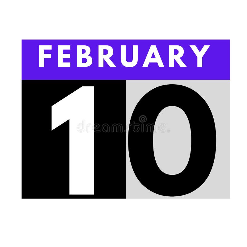February 10 . Flat daily Calendar Icon .date ,day, Month Stock ...