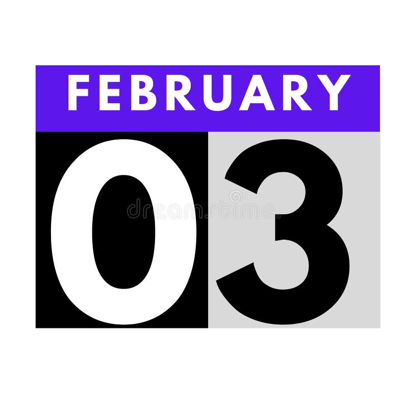 February 3 . Flat daily Calendar Icon .date ,day, Month Stock ...